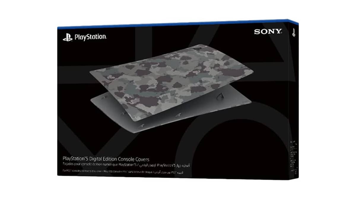 Buy Sony PS5 Digital Cover | Gray Camouflage
