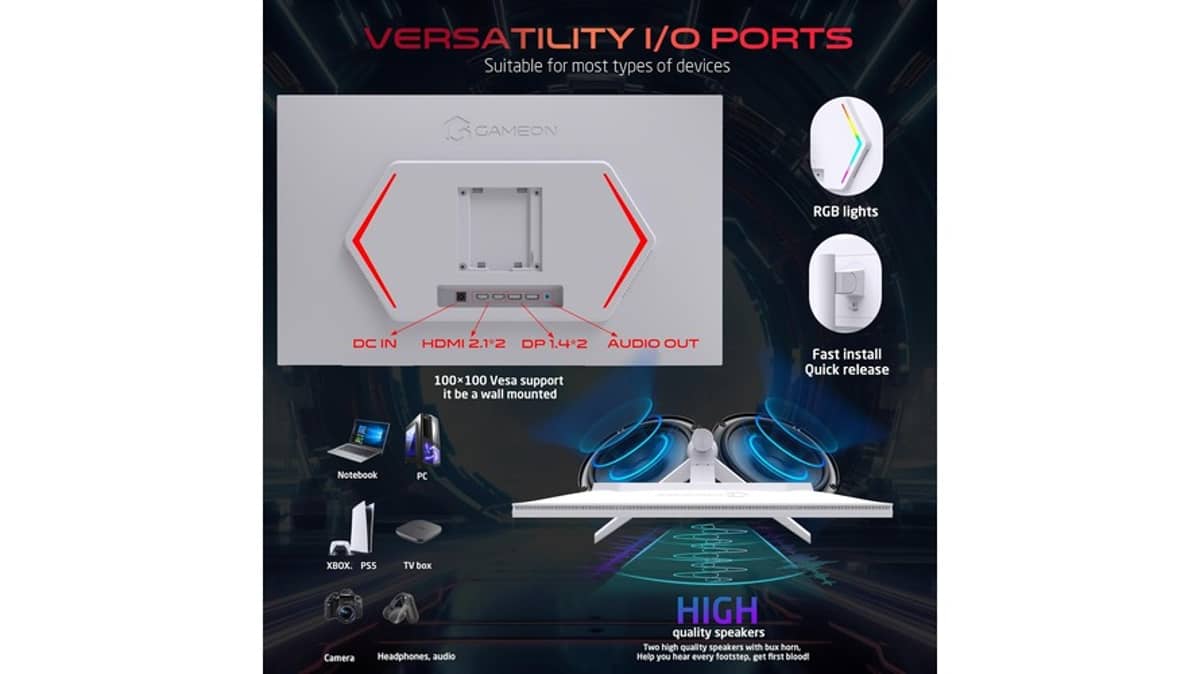 Buy GAMEON GOA27QHD180IPS White Gaming Monitor 27 inch, 2K QHD, Fast ...