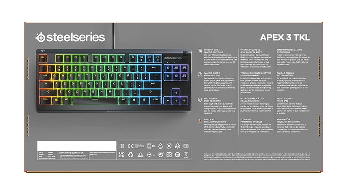 Buy Steelseries Apex 3 Tkl RGB Gaming Keyboard | Tenkeyless Compact Esports Form Factor | 8-Zone ...
