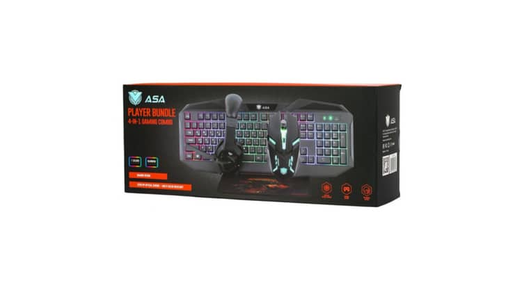ايه اس ايه مجموعة كيبورد العاب باور 4 في 1|ماوس|سماعة راس|قاعدة ماوس ...